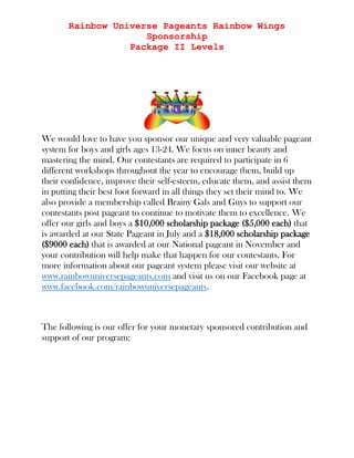 Rup Rainbow Wings Sponsorship Package II