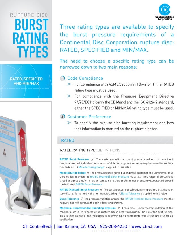 Rupture Disc Burst Rating Types | PDF