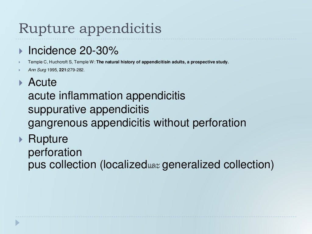 Rupture appendicitis