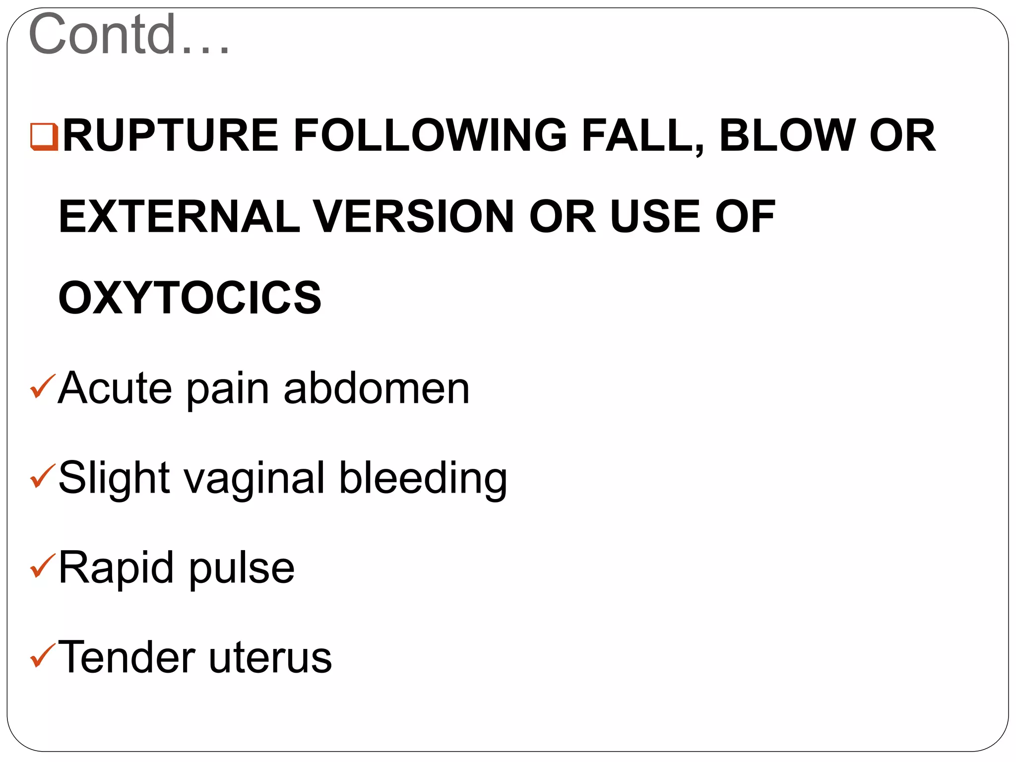 Ruptured Uterus | PPTX