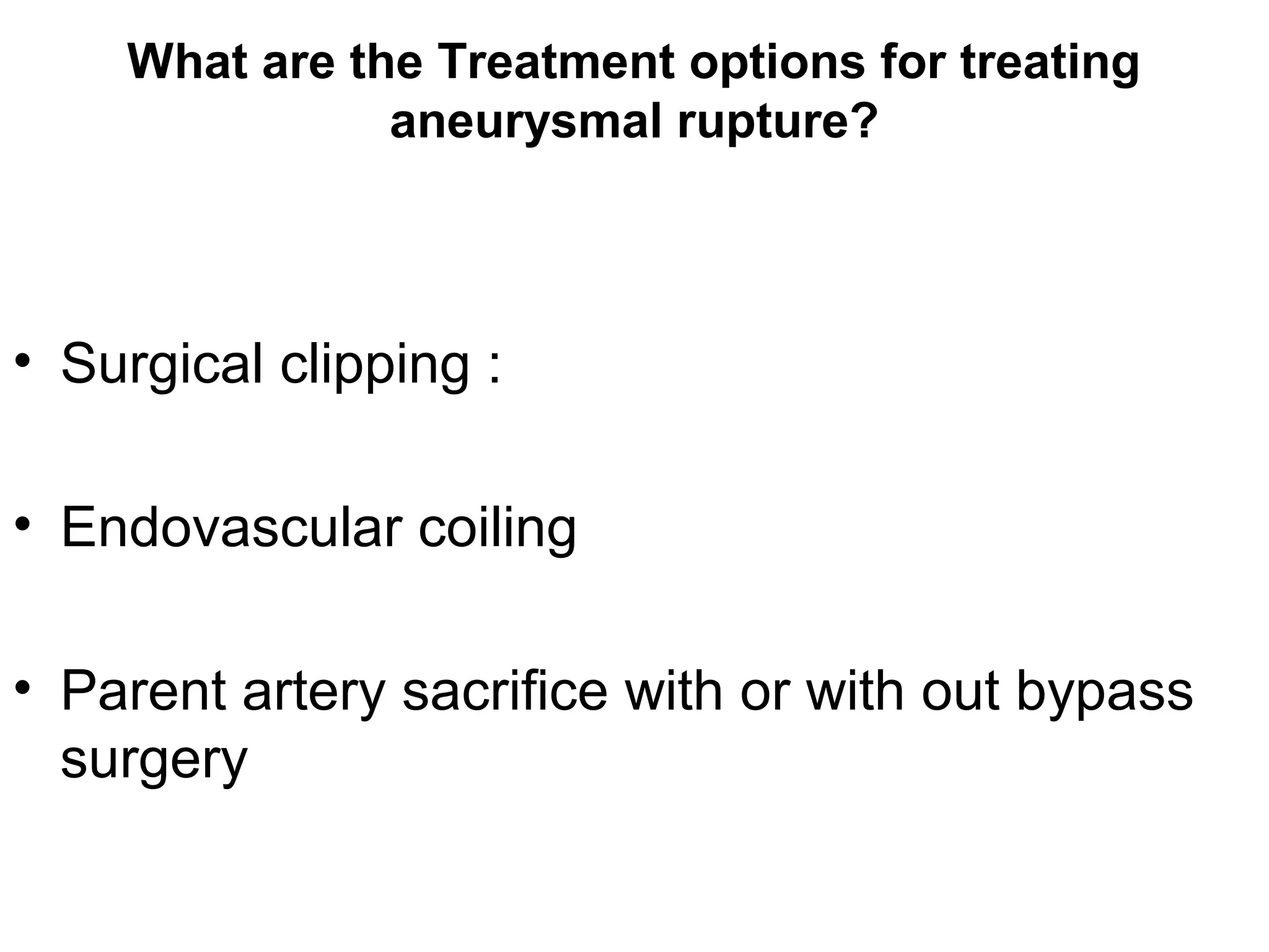 Ruptured brain aneurysm | PPT