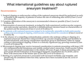 Ruptured brain aneurysm | PPT