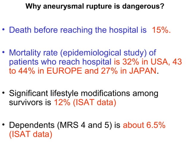 Ruptured brain aneurysm | PPT