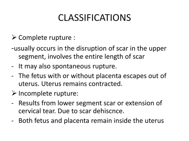 Rupture of uterus | PPTX | Pregnancy | Reproductive Health