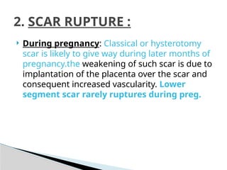 rupture of uterus and nursing management | PPTX