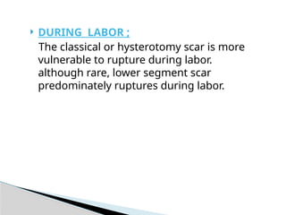 rupture of uterus and nursing management | PPTX