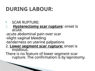 rupture of uterus and nursing management | PPTX