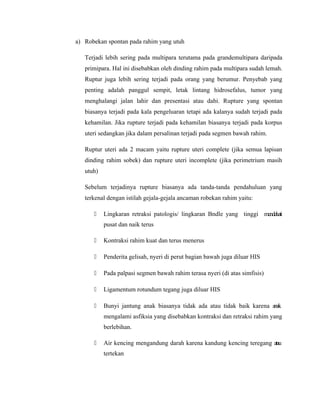 ruptur uteri laporan pendahuluan dan askep | PDF