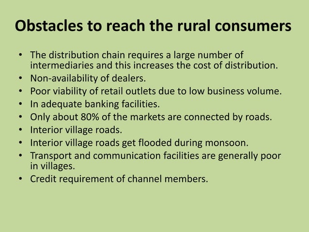 Distribution channels in rural | PPTX | Agriculture | Industries