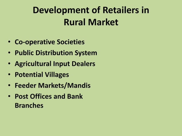 Distribution channels in rural | PPTX | Agriculture | Industries