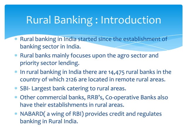 banking in rural india : initiatives taken by sbi | PPTX