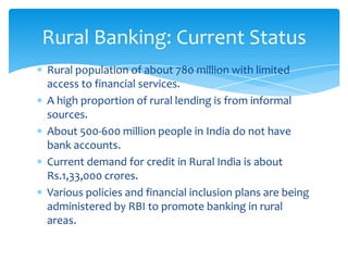 banking in rural india : initiatives taken by sbi | PPTX