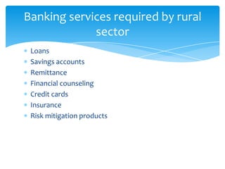 banking in rural india : initiatives taken by sbi | PPTX