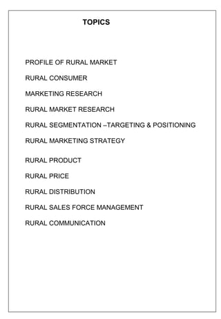Rural marketing | PDF