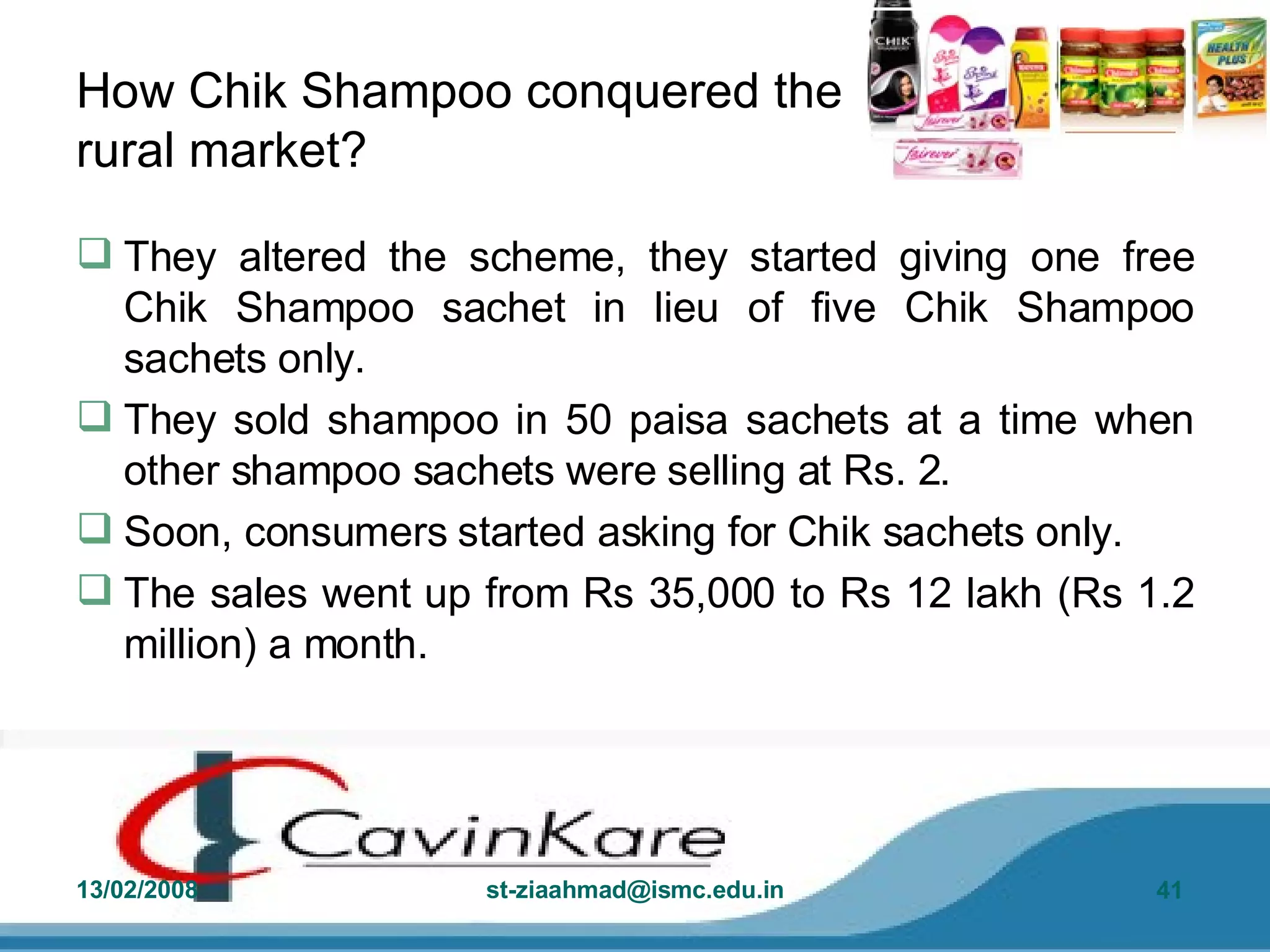Rural Marketing by Cavinkare Pvt Ltd | PPT