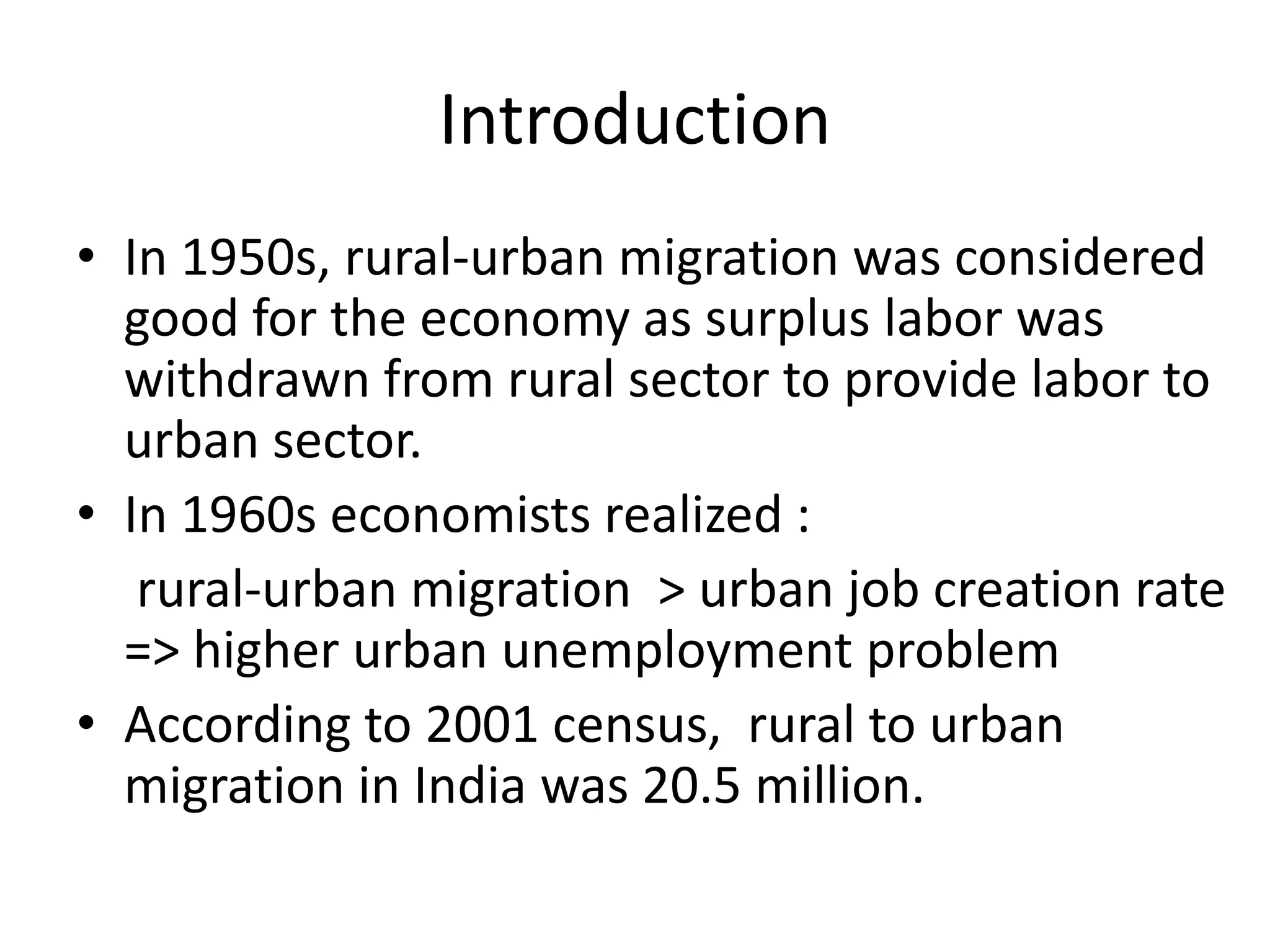 Rural Urban Migration | PPTX
