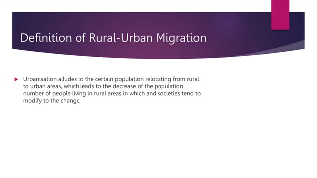 Rural-Urban Migration.pptx | Land and Farms | Real Estate