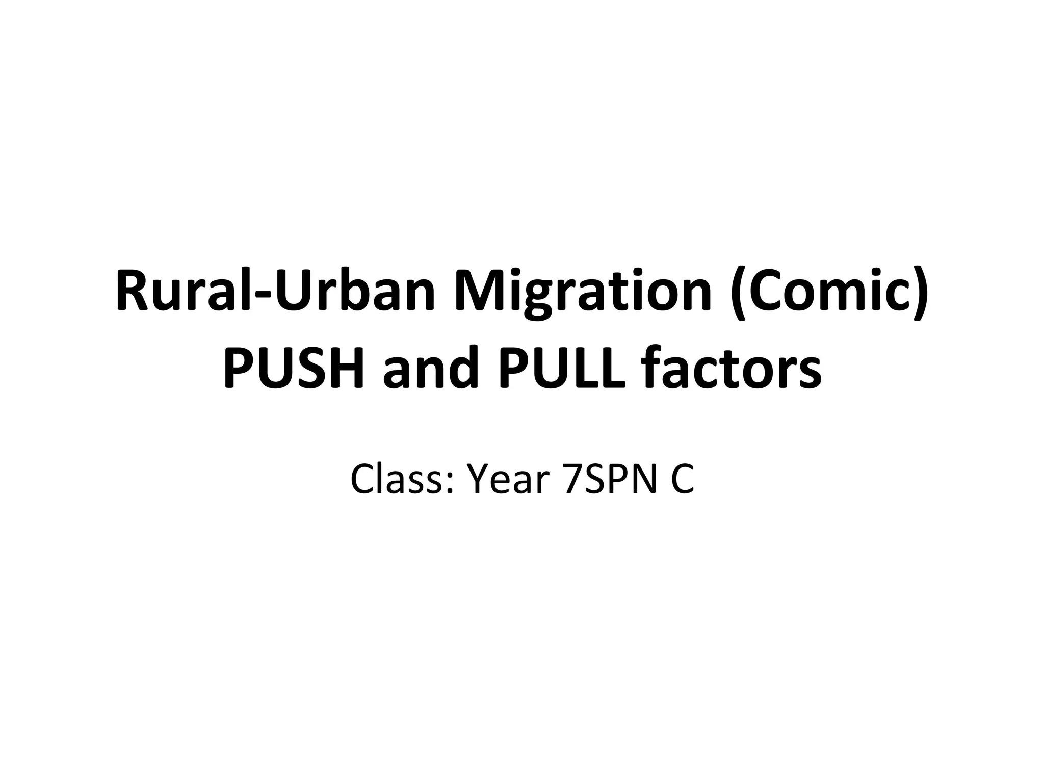 Rural urban migration (comic) | PPT