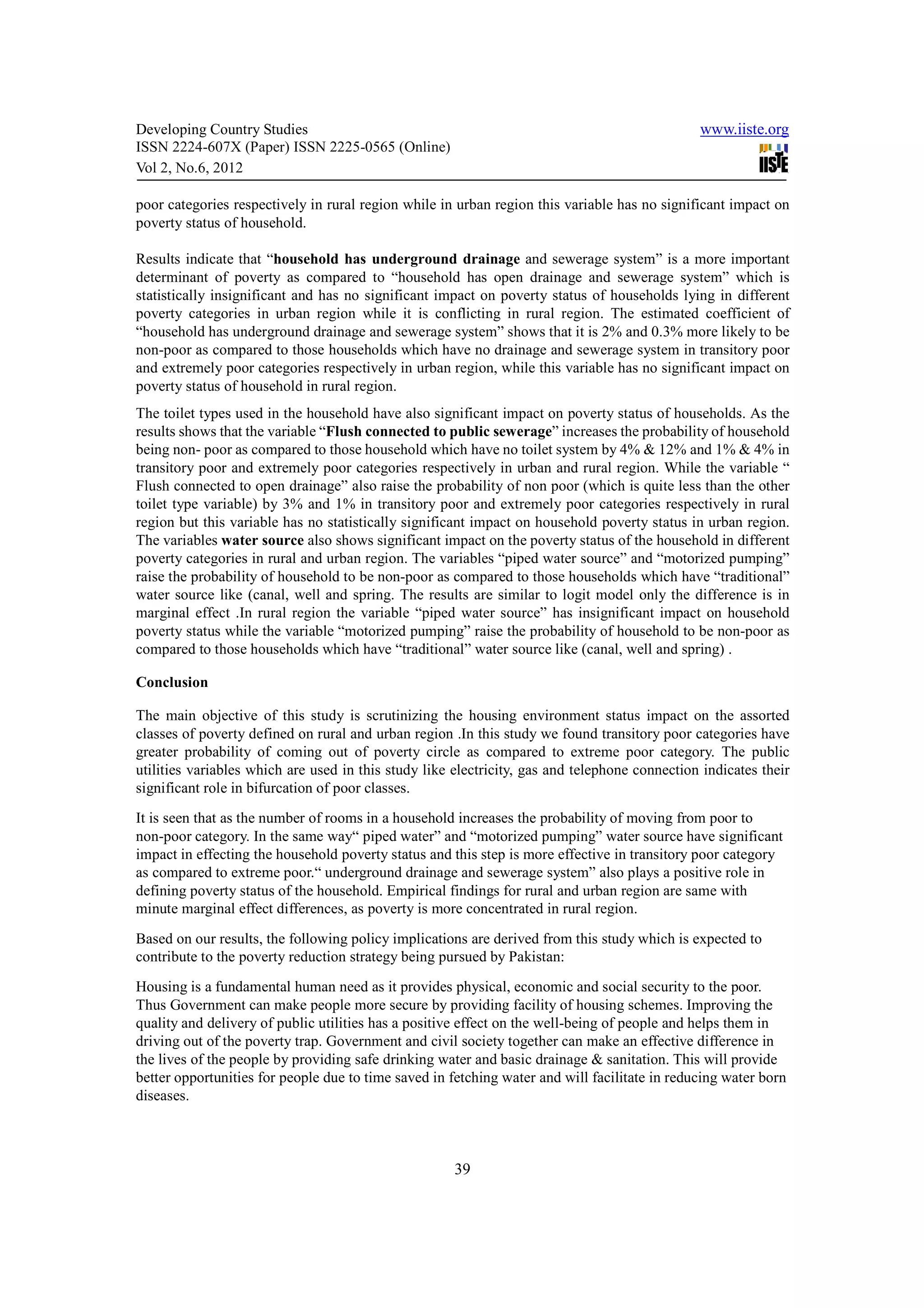 Rural urban poverty nexus impact of housing environment | PDF