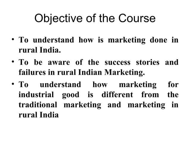 Rural & Agricultural Marketing Intro | PPT