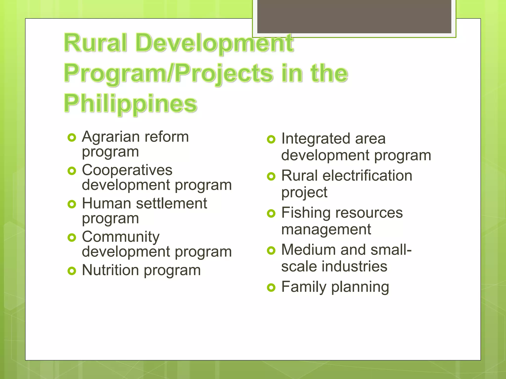 Rural and urban development | PPTX