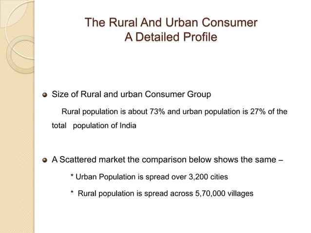 Rural and urban marketing comparetive analysis | PPT