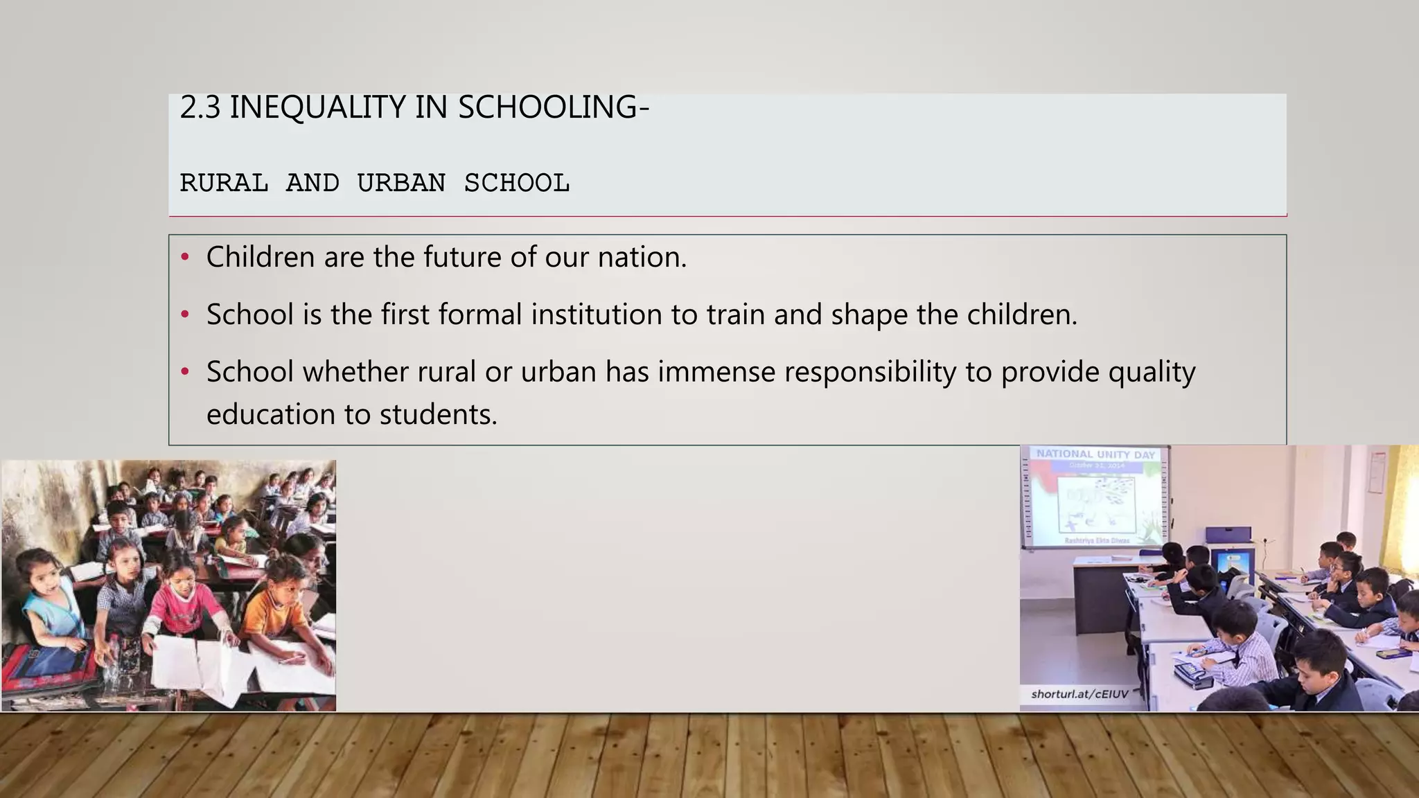 Rural and urban school | PPTX