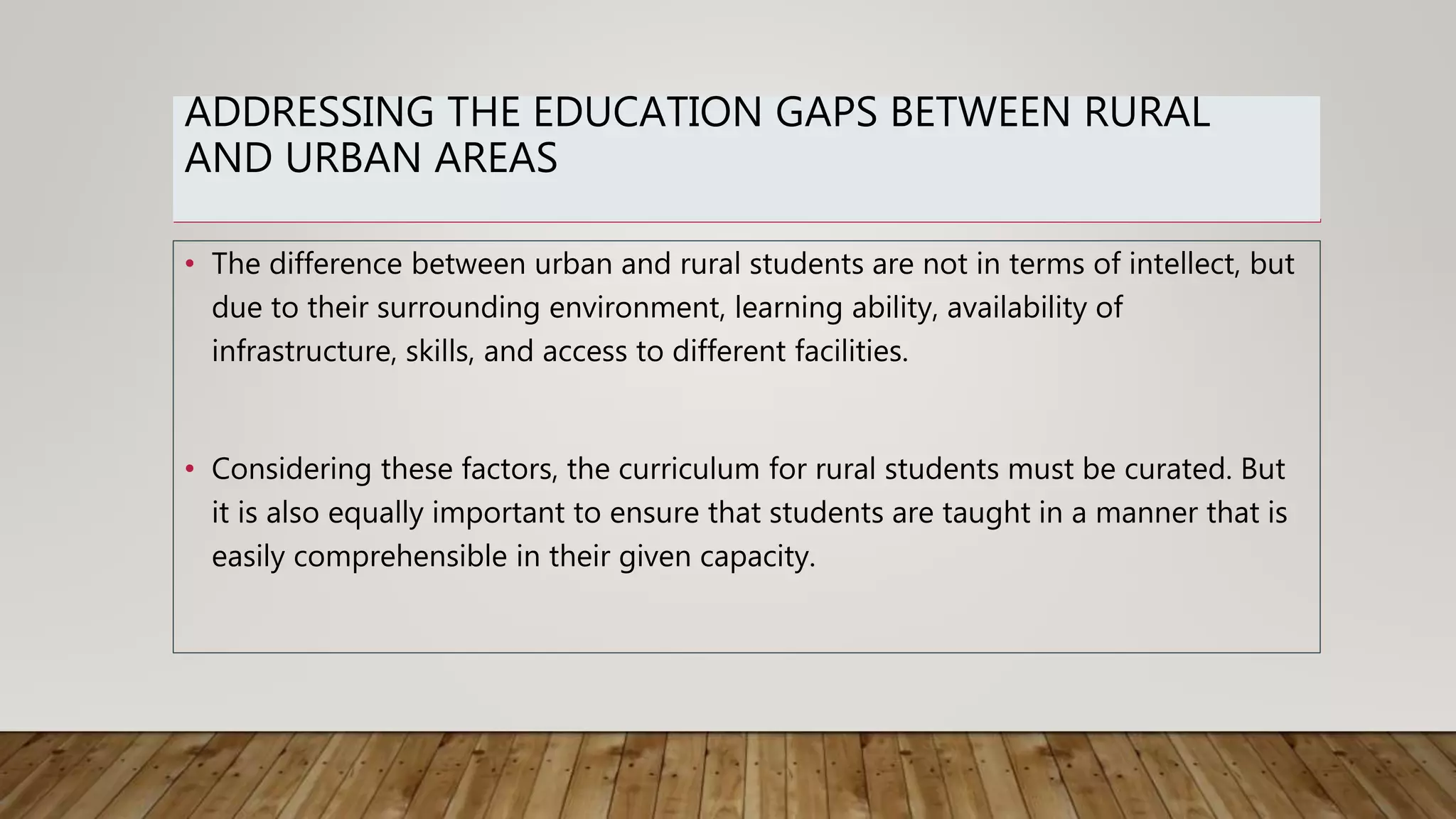 Rural and urban school | PPTX