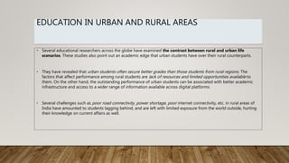 Rural and urban school | PPTX