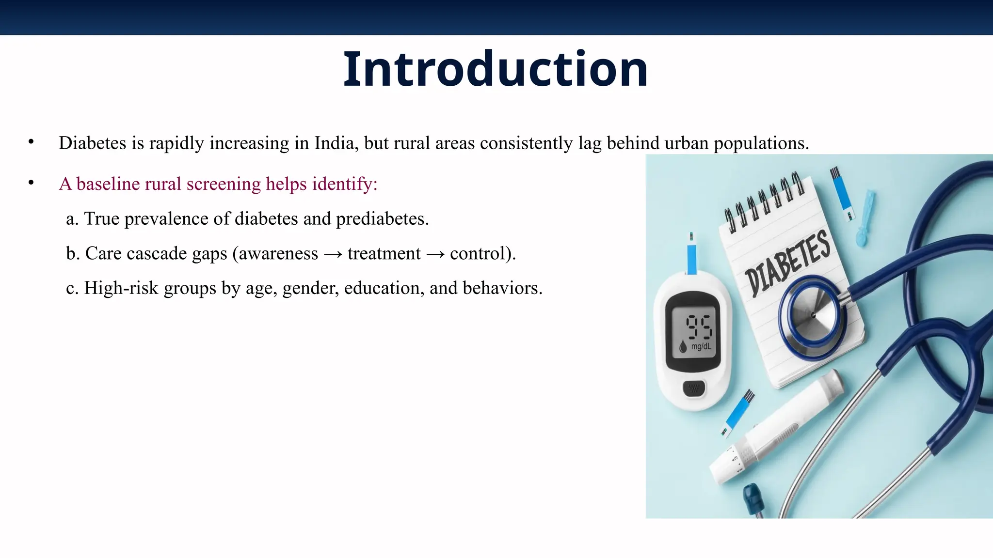 Rural Baseline Screening for Diabetes Burden, Care Cascade & Risk ...