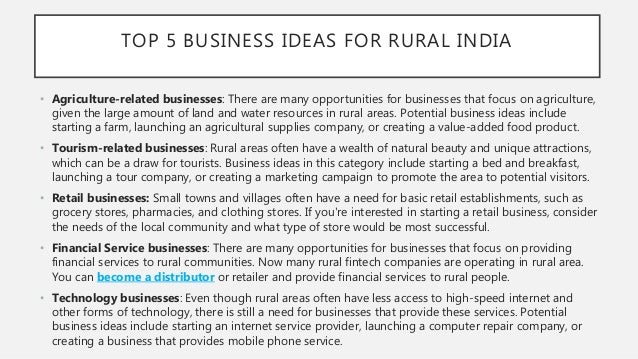 Rural business ideas | PPTX