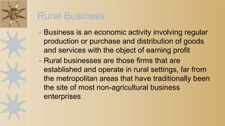 Rural business in india | PPTX