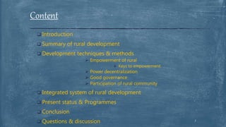 Rural developement methods & techniques | PPT