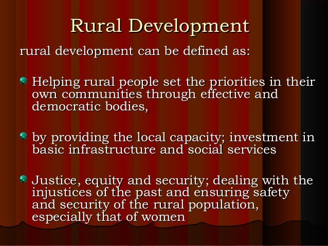 Rural development