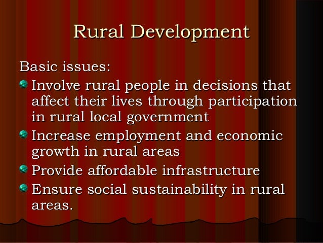 Rural development