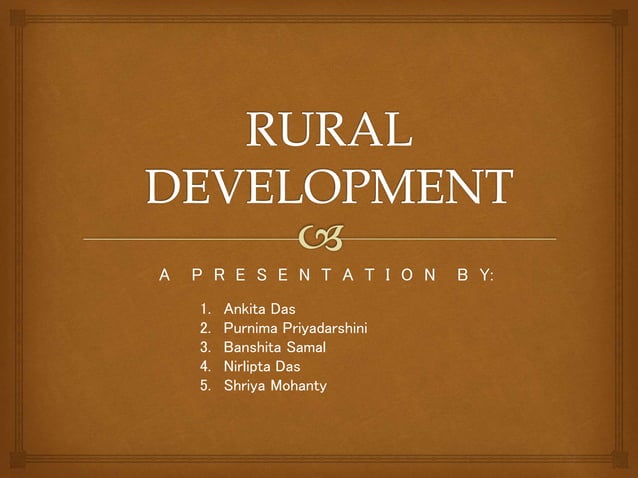 Rural development | PPTX | Agriculture | Industries