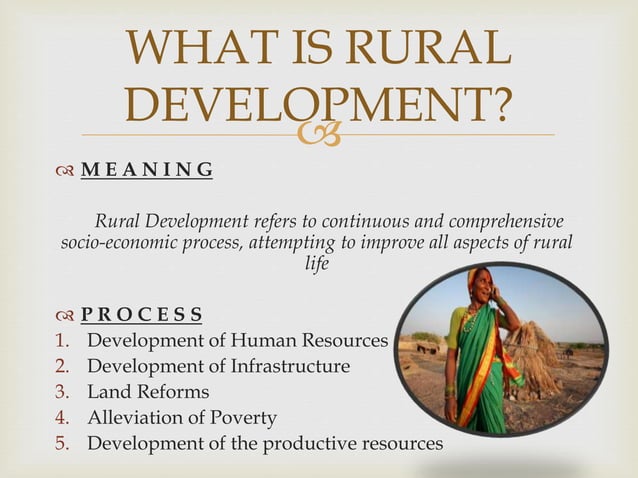 Rural development | PPTX | Agriculture | Industries