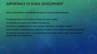Rural development in India | PPTX