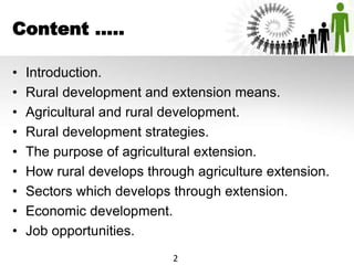 Rural development and agricultural extension | PPTX