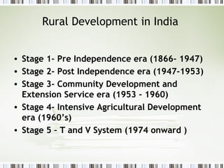 Rural development approaches in extension education | PPT