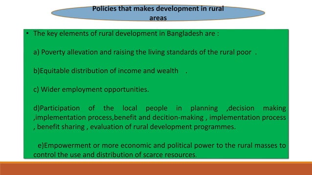 Rural development concept according to BARD | PPTX