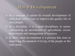 Rural Development Concept& Definitions | PPTX