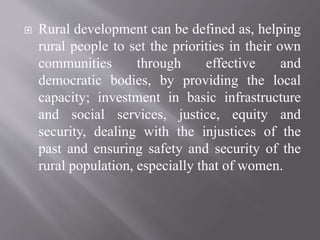 Rural Development Concept& Definitions | PPTX