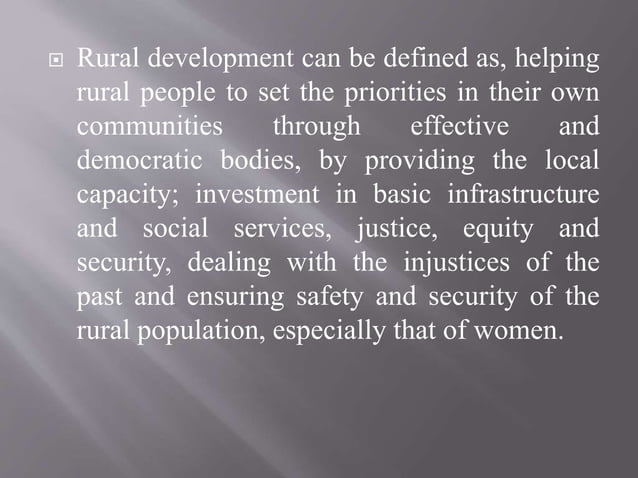 Rural Development Concept& Definitions | PPTX | Debated Sensitive ...