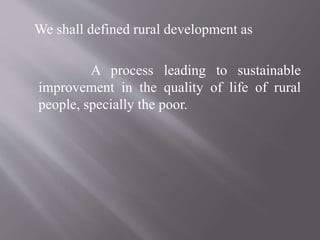 Rural Development Concept& Definitions | PPTX