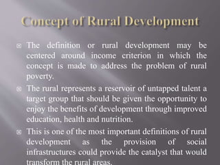 Rural Development Concept& Definitions | PPTX