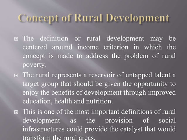 Rural Development Concept& Definitions | PPTX | Debated Sensitive ...