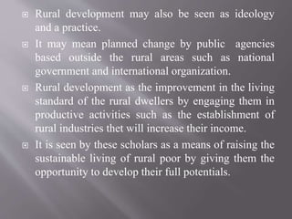 Rural Development Concept& Definitions | PPTX