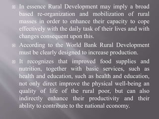 Rural Development Concept& Definitions | PPTX