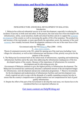 Rural Development Essay | PDF